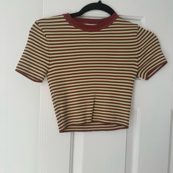 Zara | Tops | Zara Striped Fitted Crop Top | Poshmark